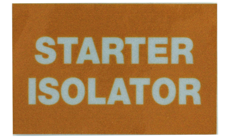 STICK40 - Starter Isolator Sticker 70x40mm - OnSafe